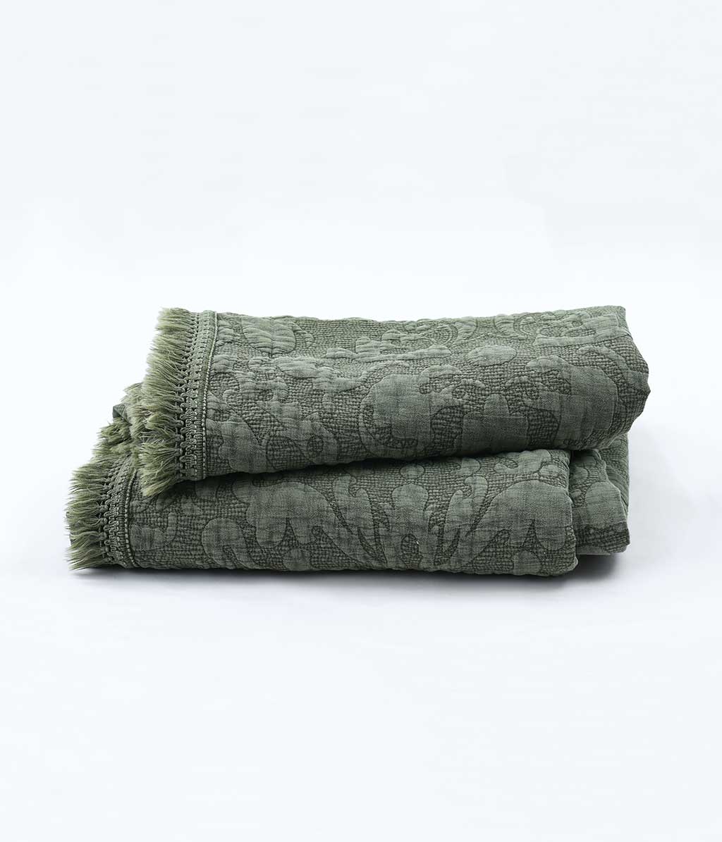 Mayen Throw Olive | Belhams Interiors New Plymouth